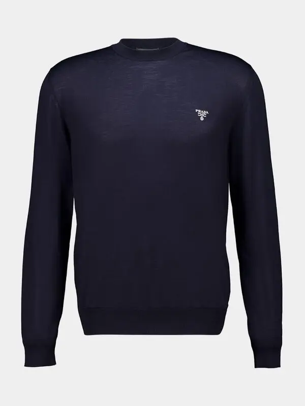 Prada Virgin Wool Crew-neck Sweater - Blue