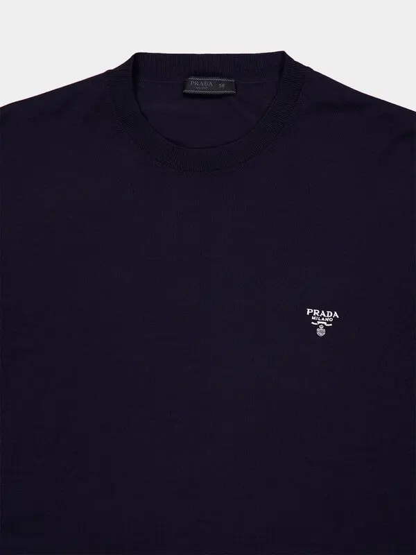 Prada Virgin Wool Crew-neck Sweater - Blue