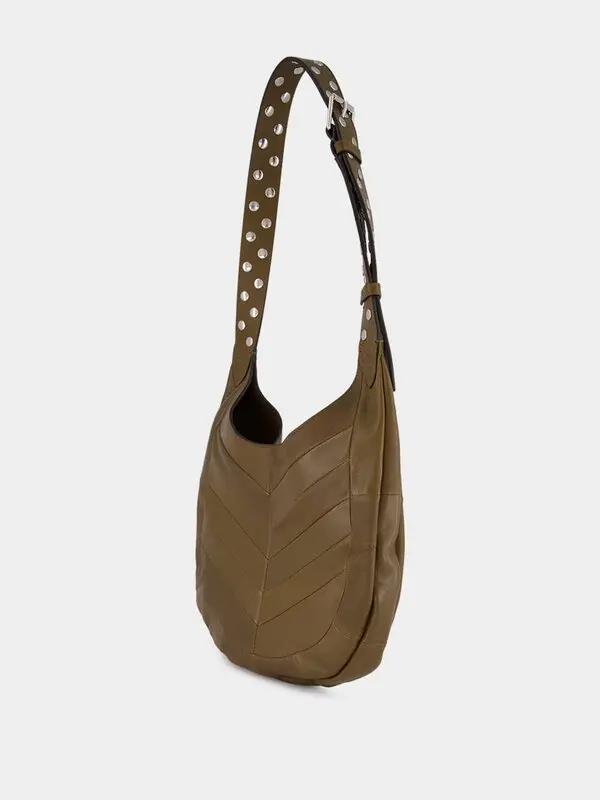 Valentino Garavani Small Hobo Bag In Chevron Nappa Leather - Brown