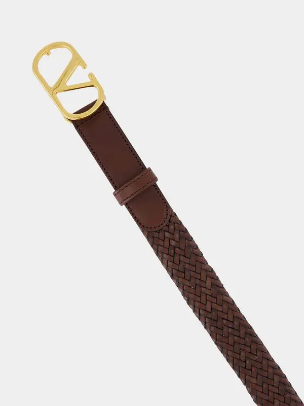 Valentino Garavani Braided Leather Vlogo Belt