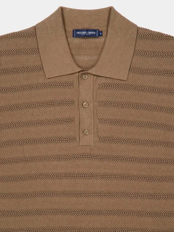 Frescobol Carioca Khaki Vidal Cotton Jacquard Polo
