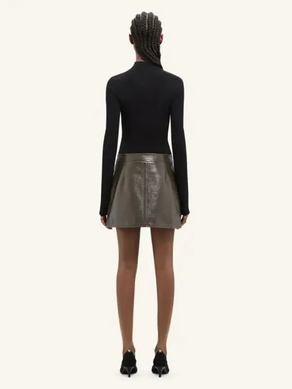 COURREGES Camouflage Vinyl Mini Skirt - Green