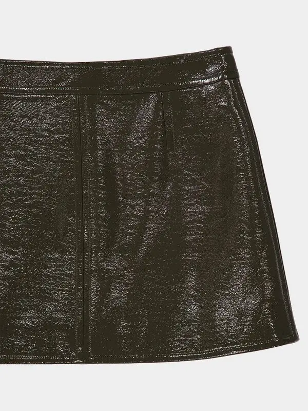 COURREGES Camouflage Vinyl Mini Skirt - Green