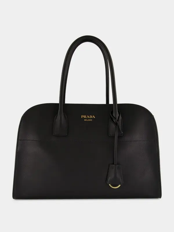 Prada Leather Tote Bag - Black