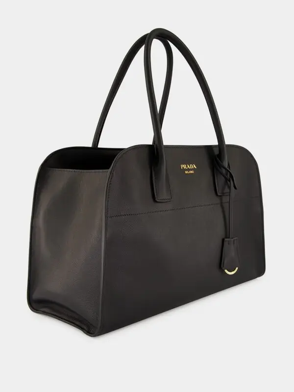 Prada Leather Tote Bag - Black