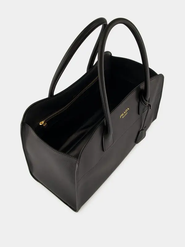 Prada Leather Tote Bag - Black