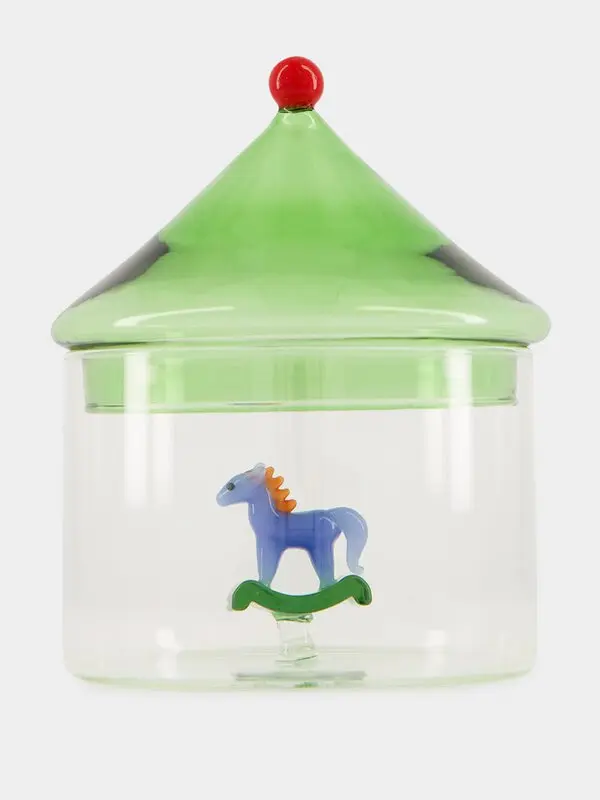 ICHENDORF MILANO Rocking Horse Glass Box - Multicolour