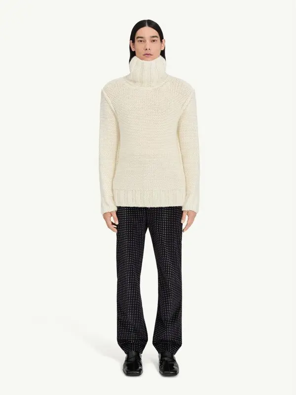 MAISON MARGIELA Chunky Wool Turtleneck Jumper - White