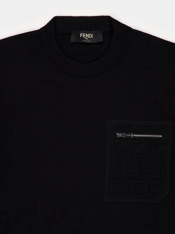 Fendi Wool Jumper With Ff Pocket