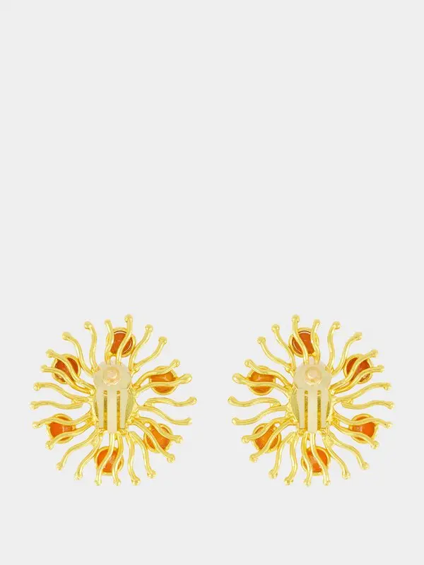 Sylvia Toledano Sunshine Carnelian Stone Earrings - Orange