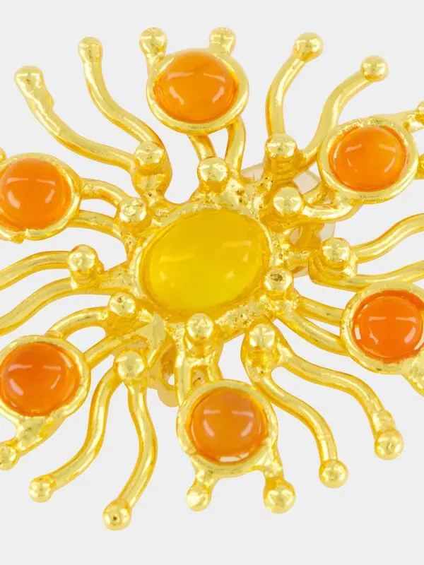 Sylvia Toledano Sunshine Carnelian Stone Earrings - Orange