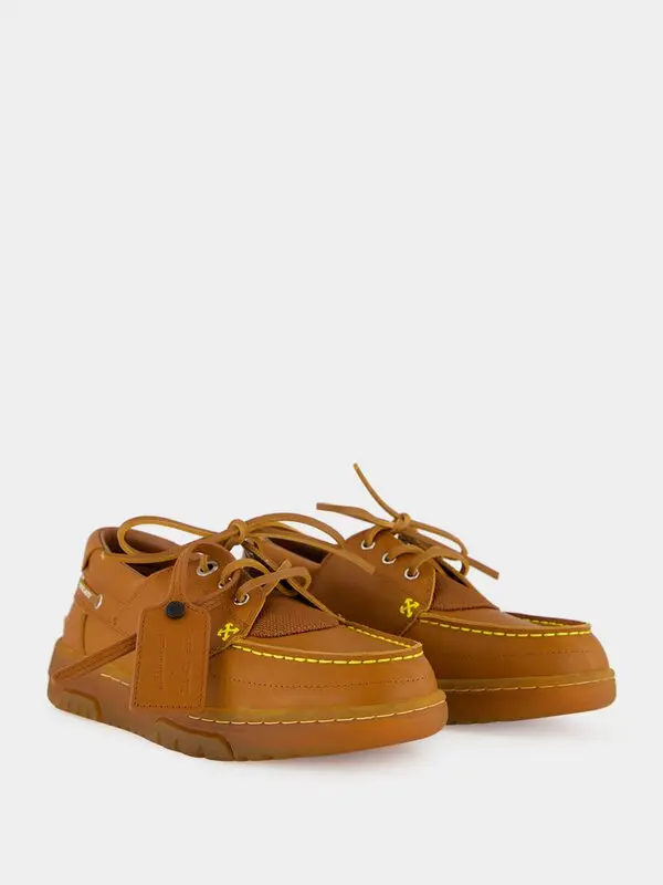 Off-White Leather Hybrid Boat Shoes