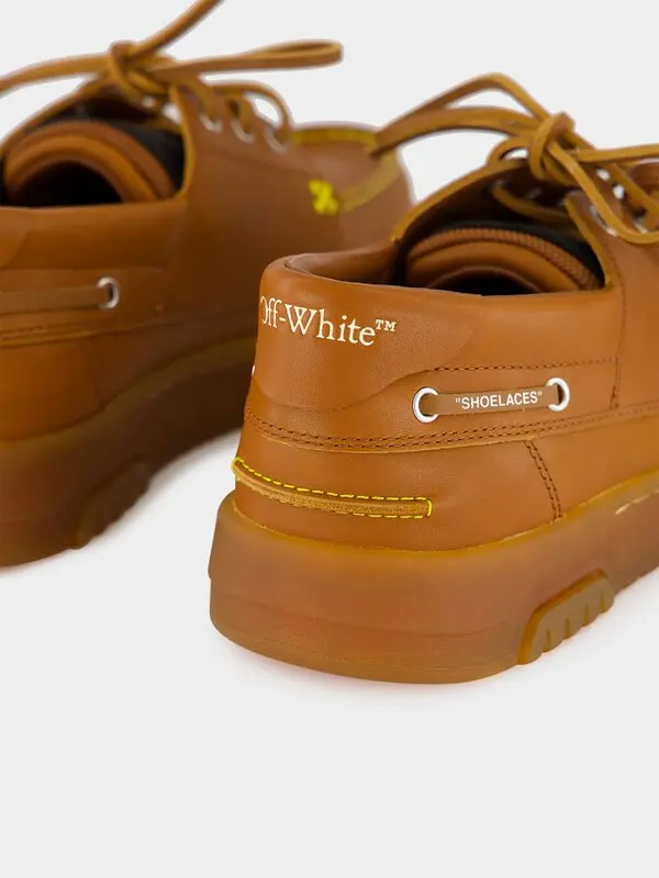 Off-White Leather Hybrid Boat Shoes