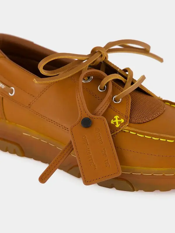 Off-White Leather Hybrid Boat Shoes