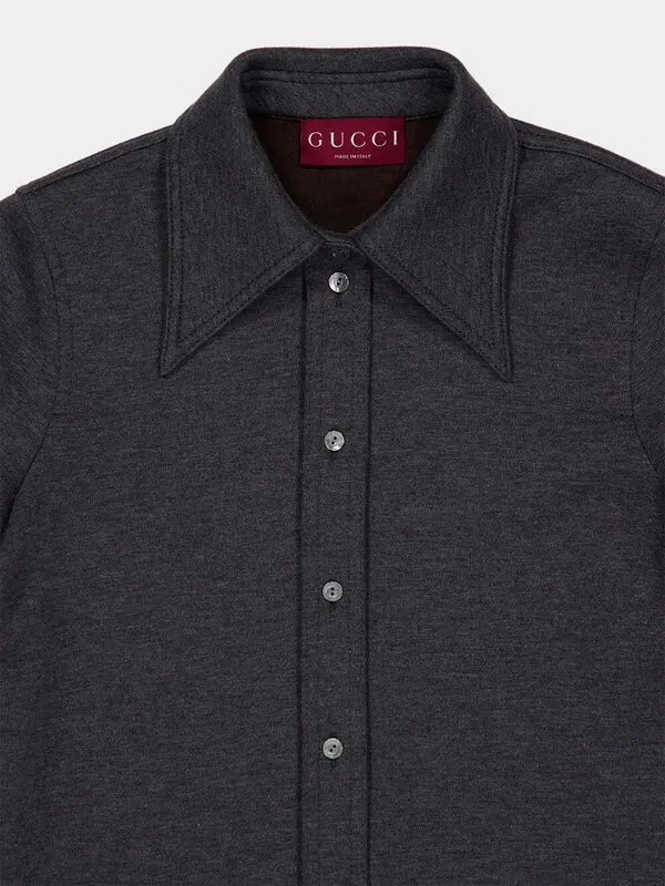 Gucci Wool-cotton Jersey Shirt - Grey