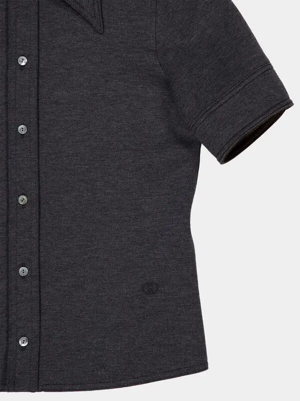 Gucci Wool-cotton Jersey Shirt - Grey