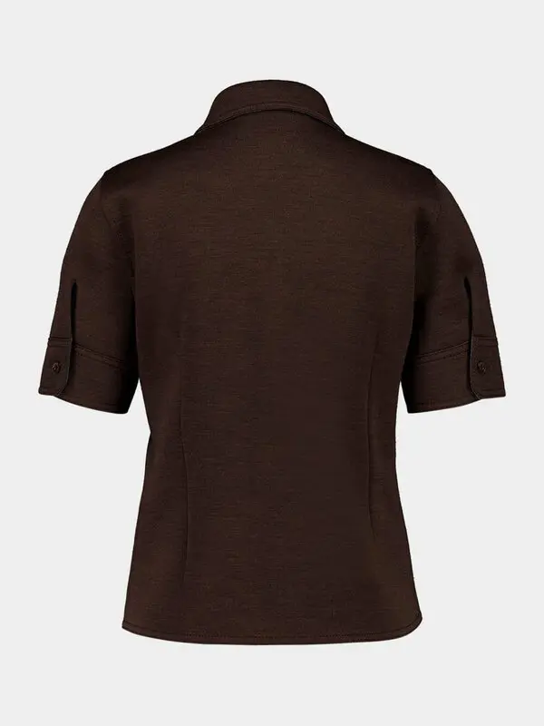 Gucci Wool Cotton Jersey Shirt - Brown