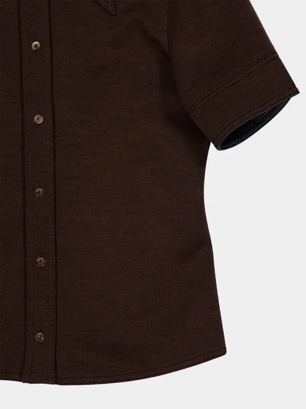 Gucci Wool Cotton Jersey Shirt - Brown