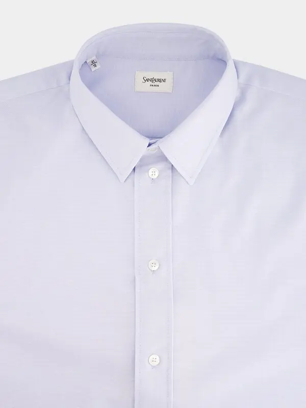 Saint Laurent Bleu Blanc Cassandre Oxford Shirt - Blue