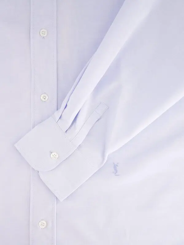 Saint Laurent Bleu Blanc Cassandre Oxford Shirt - Blue