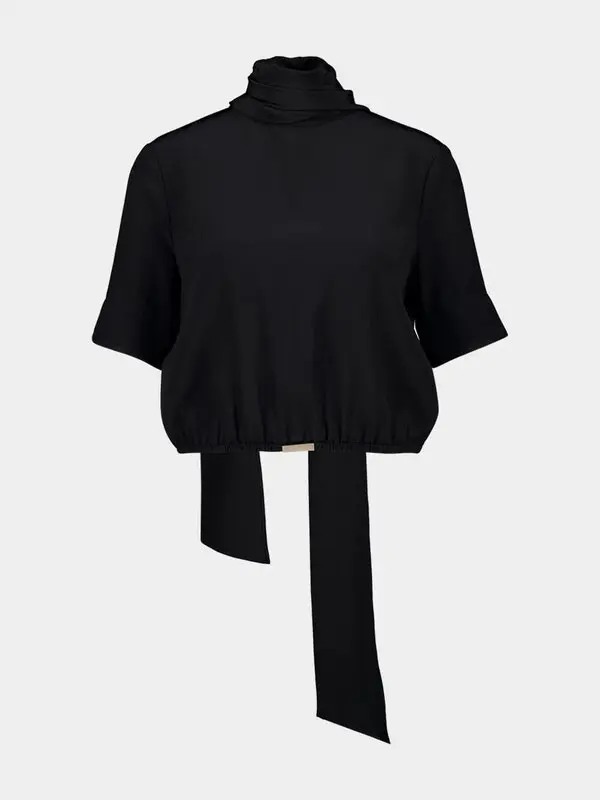 Gucci Silk Short-sleeve Top - Black