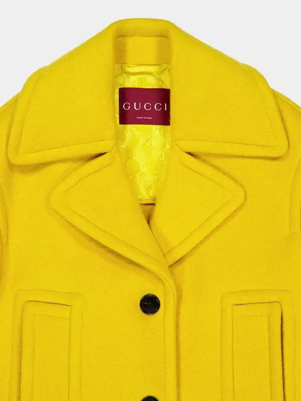 Gucci Dusty Wool Buttoned Coat