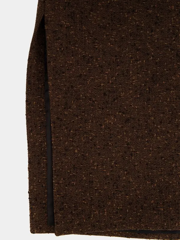 Gucci Seeded Wool Midi Skirt - Brown
