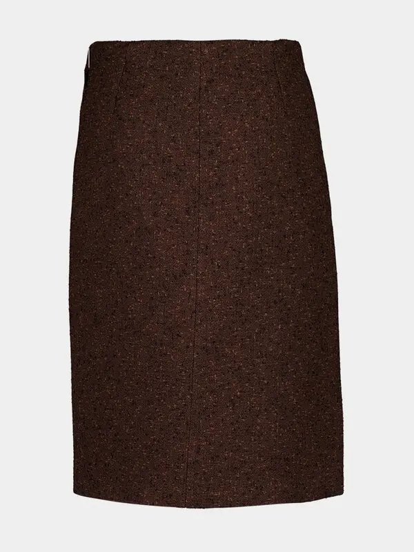 Gucci Seeded Wool Midi Skirt