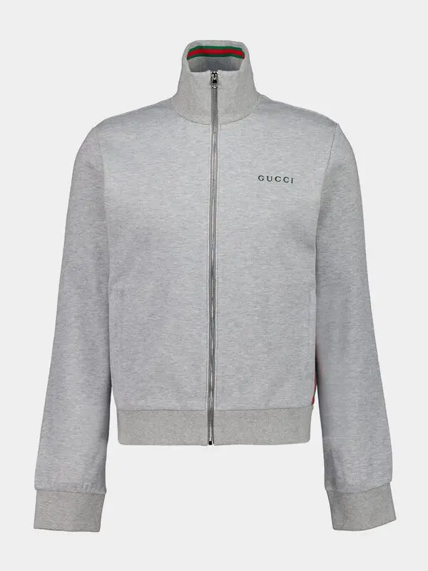 Gucci Mélange Cotton Zip Jacket - Grey