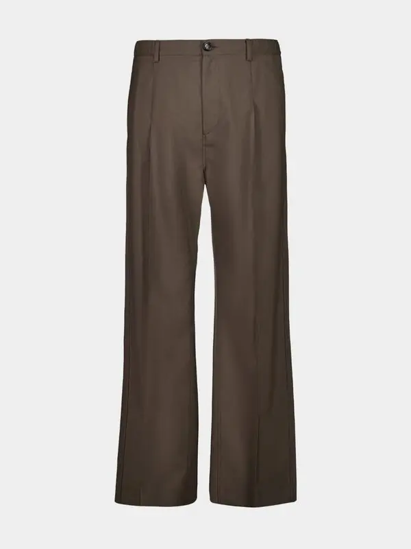Marni Wool Wide-leg Trousers - Brown