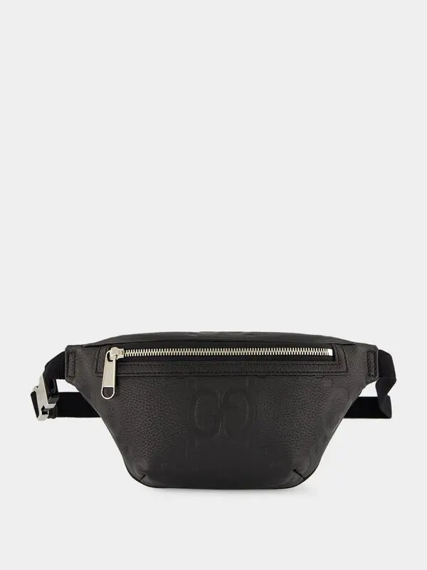 Gucci Leather Gg Jumbo Belt Bag - Black