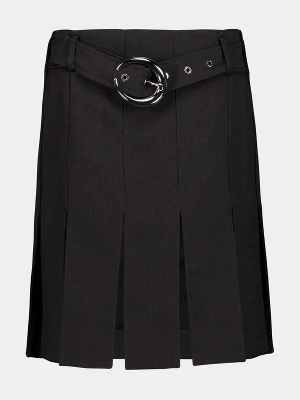Rabanne Pleated Mini Skirt With Belt - Grey