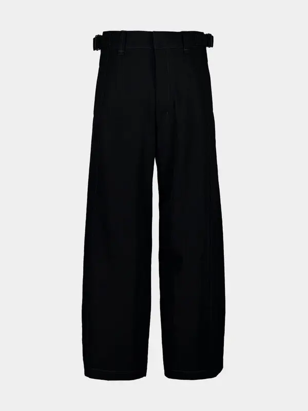 LEMAIRE Maxi Utility Wool Twill Pants - Black