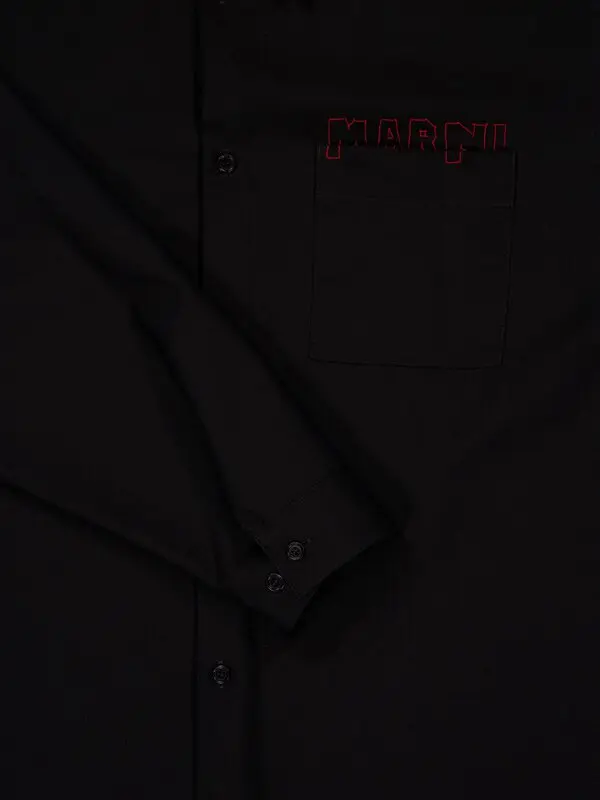 Marni Wool Shirt With Logo Detail