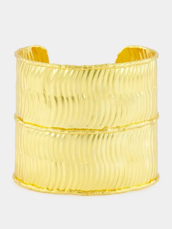 Sylvia Toledano Bamboo Textured Cuff Bracelet - Gold