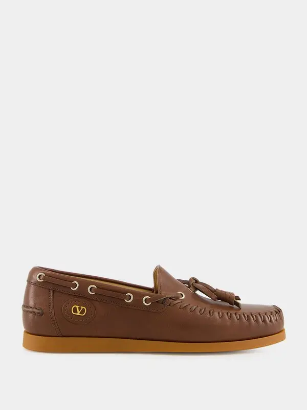 Valentino Garavani Palm Avenue Boat Shoes - Brown