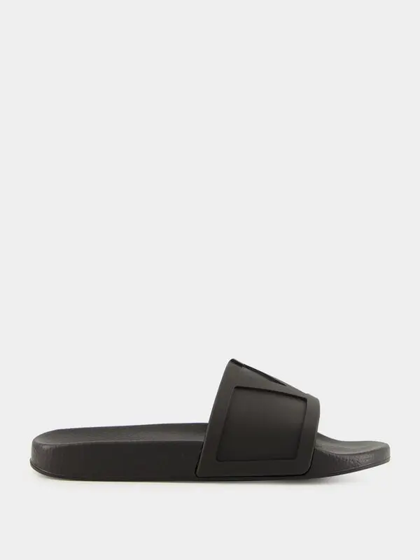 Valentino Garavani Vlogo Poolside Slides - Black
