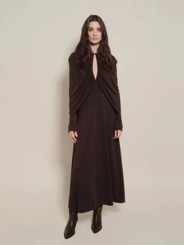 Johanna Ortiz Silent Solstice Midi Dress - Brown