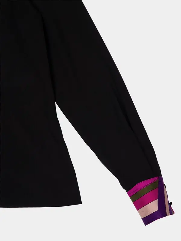 Emilio Pucci Silk Shirt With Printed Collar And Cuffs