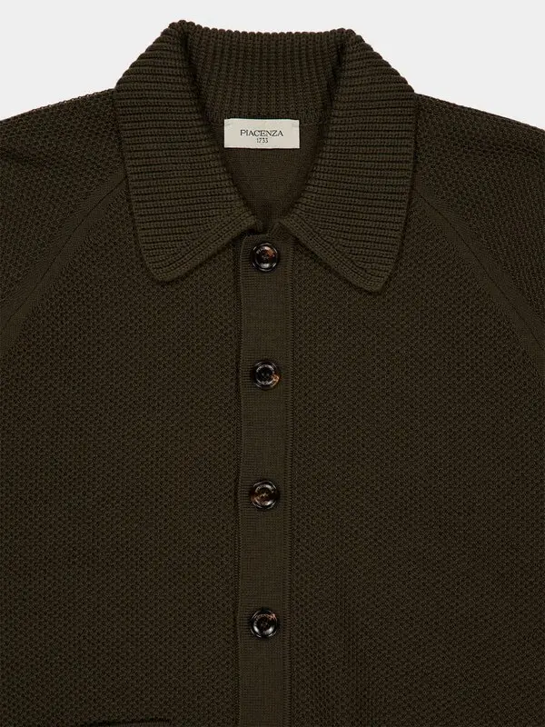 PIACENZA CASHMERE 1733 Virgin Wool Button-up Overshirt - Brown