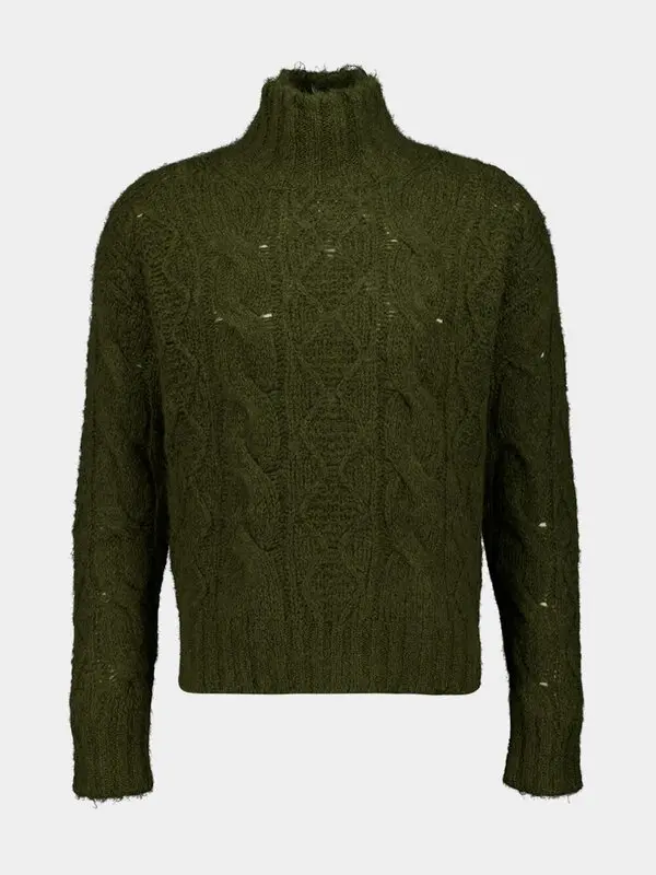 PIACENZA CASHMERE 1733 Dark Alpaca Cashmere High-neck Jumper - Green