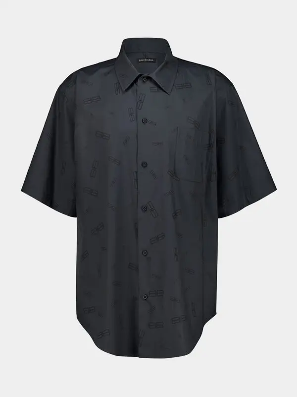 Balenciaga Dark Short-sleeve Cotton Shirt