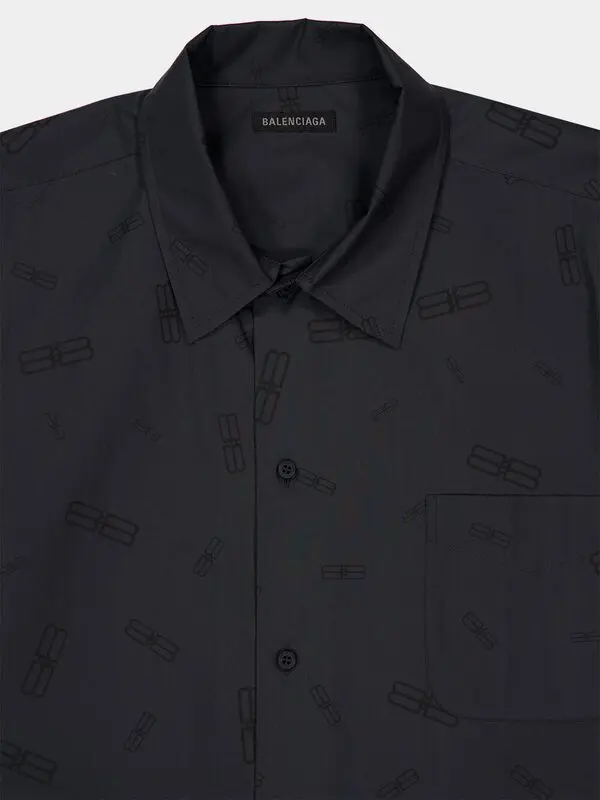 Balenciaga Dark Short-sleeve Cotton Shirt