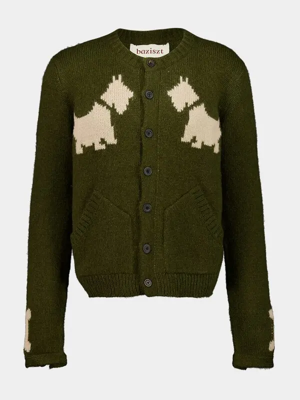 BAZISZT Wool Cardigan - Green
