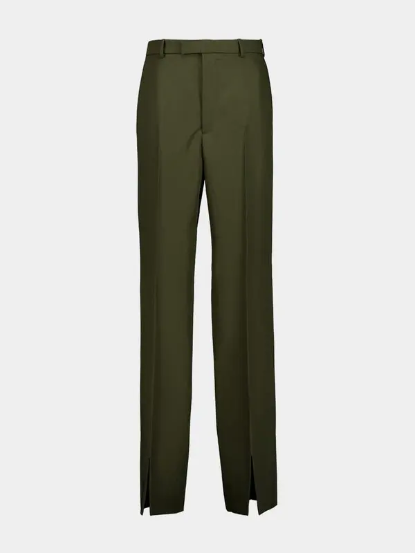 Gucci Wool Wide-leg Trousers - Green