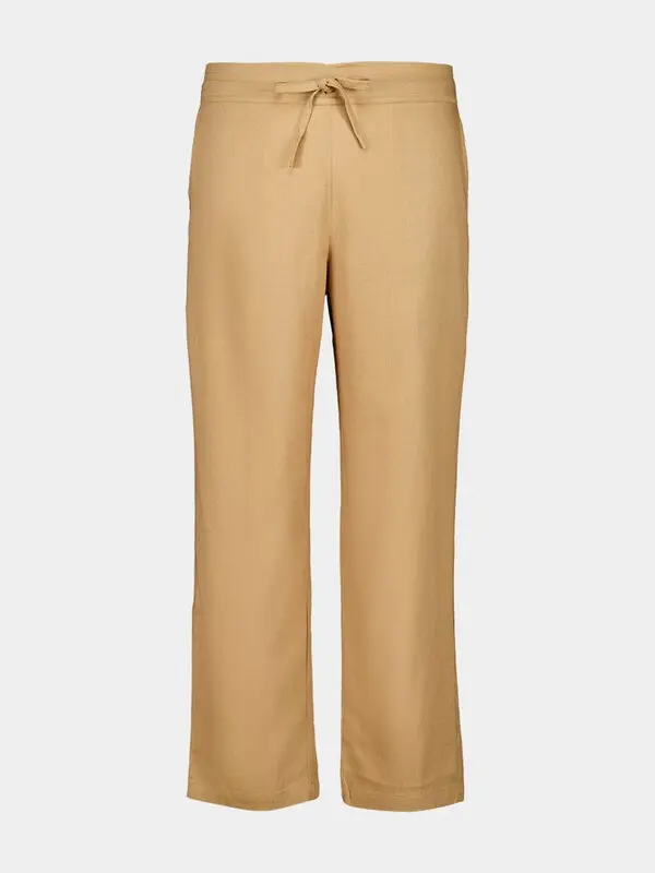 Spiritum Tulum Palmeta Linen Trousers - Beige