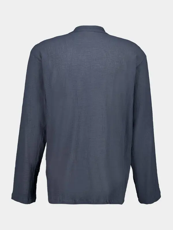 Spiritum Tulum Indigo Cotton Gauze Shirt With Buttons