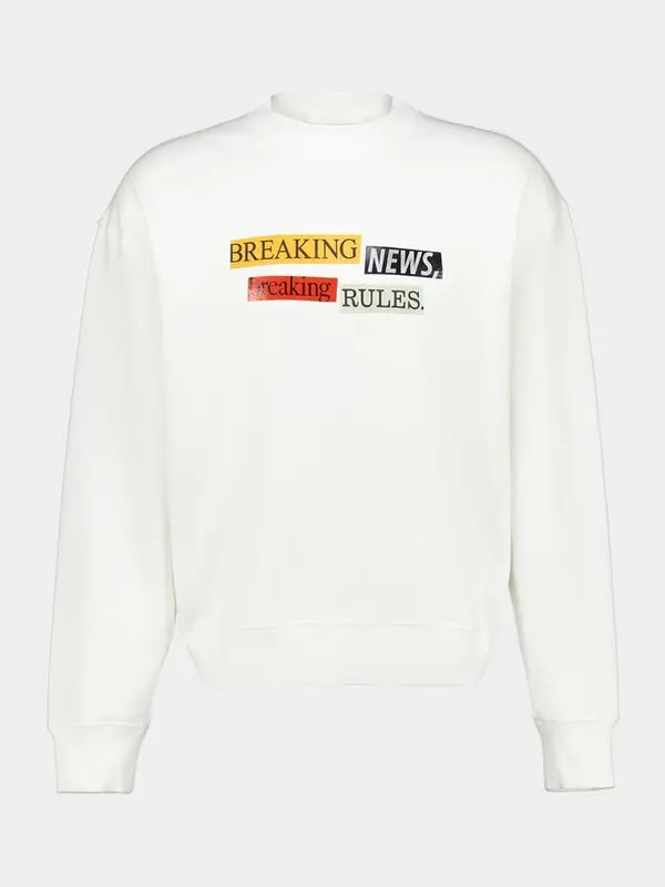 Palm Angels White Pa X La Times Quote Sweatshirt