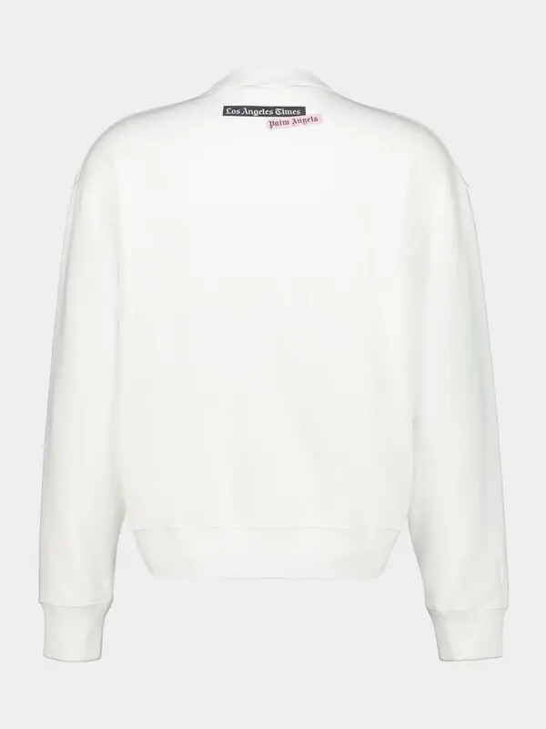 Palm Angels White Pa X La Times Quote Sweatshirt