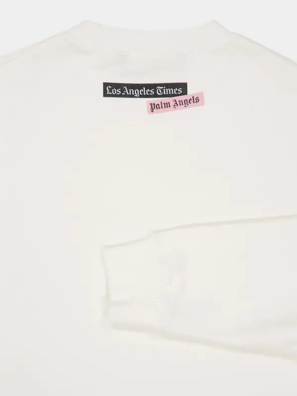 Palm Angels White Pa X La Times Quote Sweatshirt